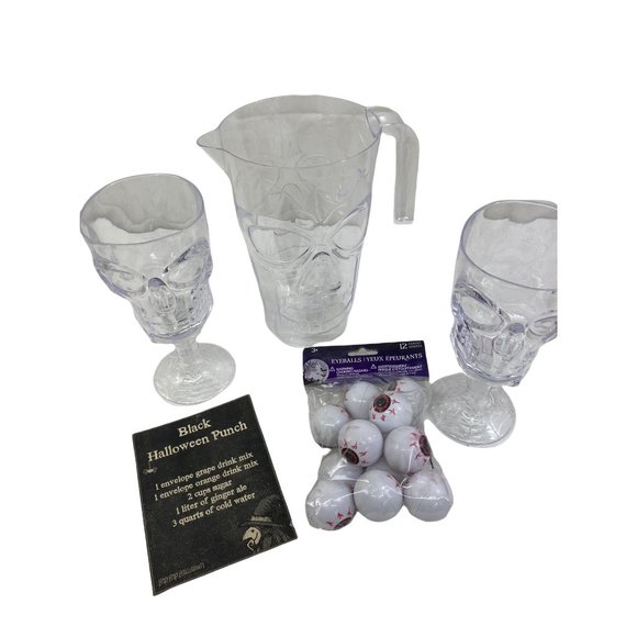 Holiday | 4 Pc Clear Skull Brew Bundle Includes 1 Plastic Skull Pitcher ...